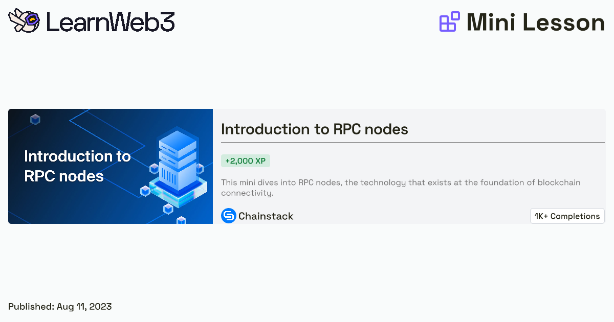 Introduction to RPC nodes | LearnWeb3